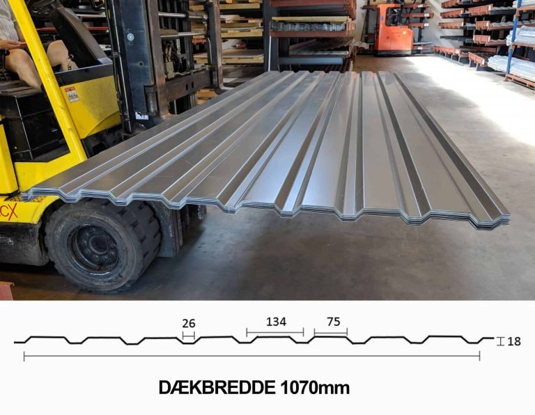 VP18 trapezplade Mørk grå Ral 7012, 0,50mm 17 stk. B 1,07 x L 3,00 ...