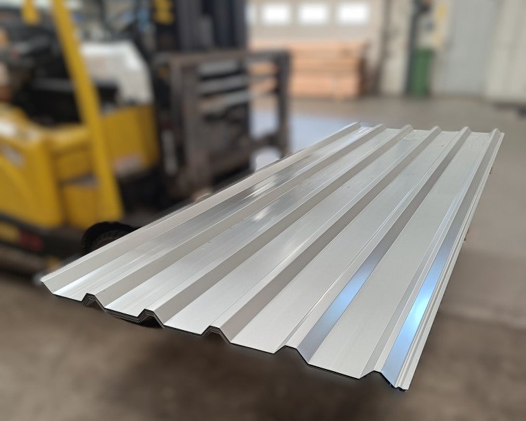 TP35 trapezplade Silver Ral 9006 m. Dripstop dug, 0,5mm, 37 stk. B 1,00 ...